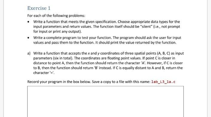 Solved Exercise 1 For each of the following problems: - | Chegg.com