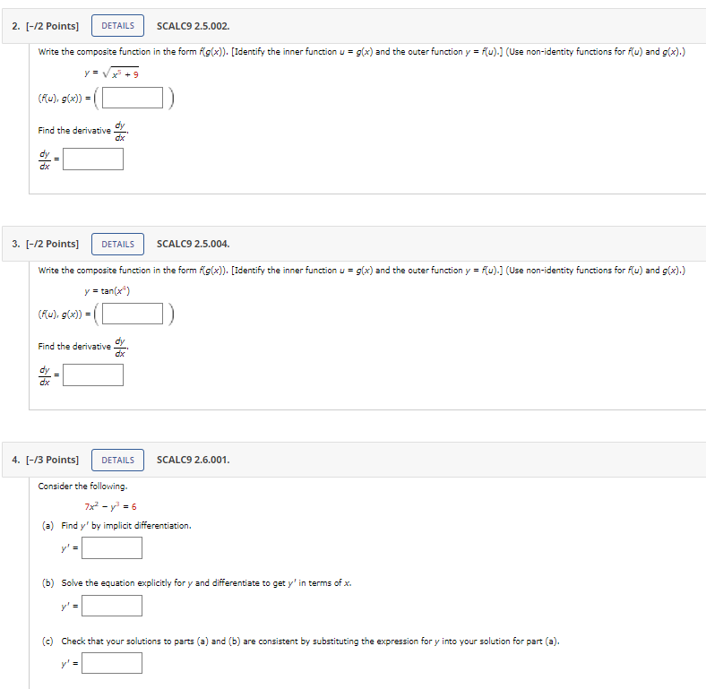 Solved 2. (-12 points) DETAILS SCALC9 2.5.002. Write the | Chegg.com