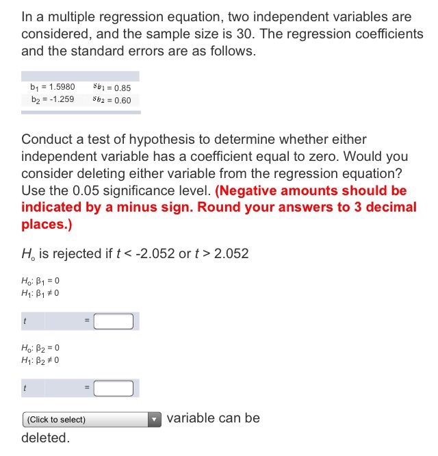 Solved In a multiple regression equation, two independent | Chegg.com