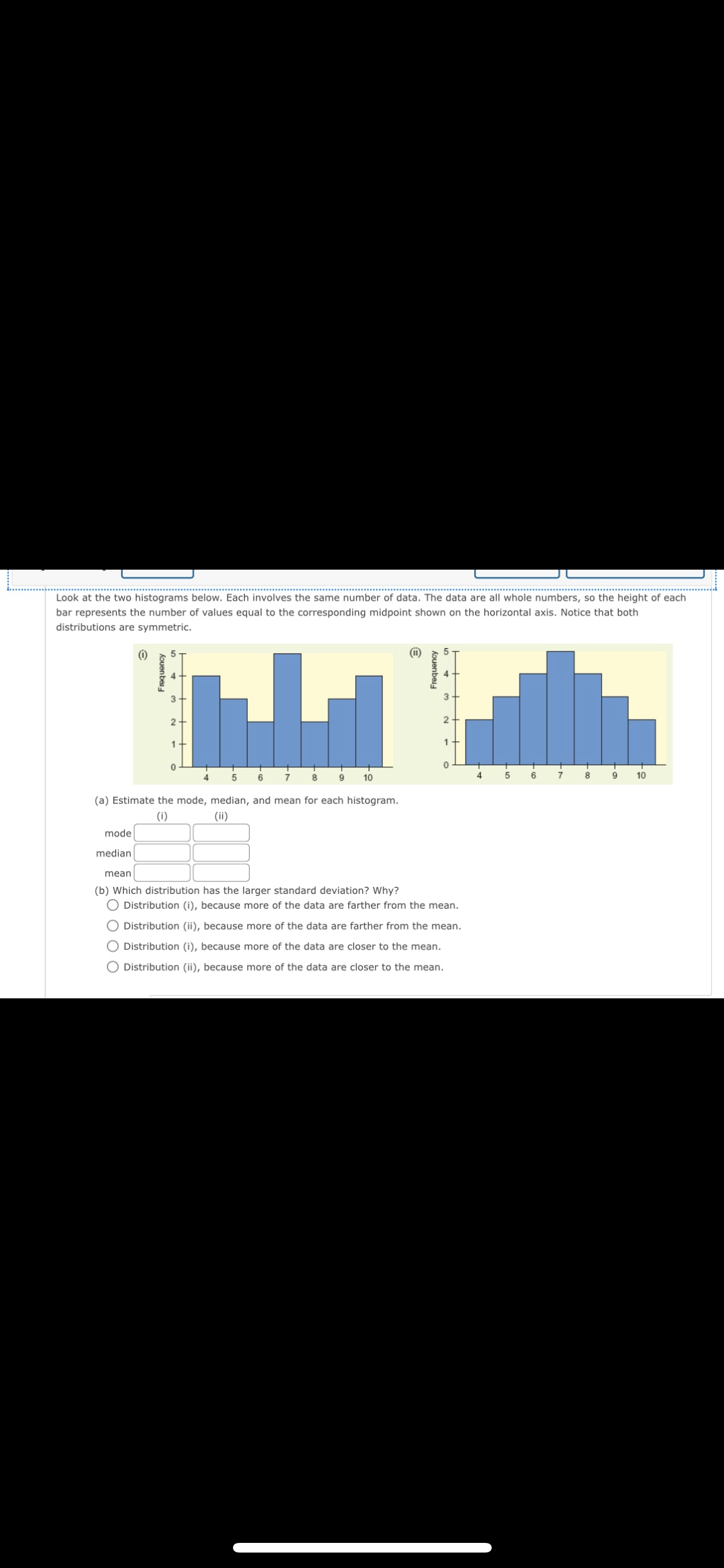 Solved Look at the two histograms below. Each involves the | Chegg.com