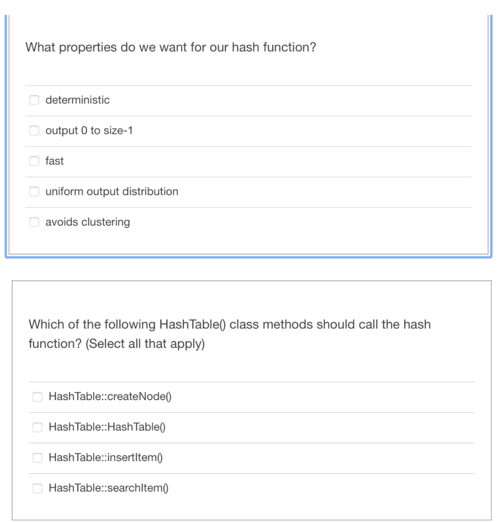 Solved What Properties Do We Want For Our Hash Function 2943