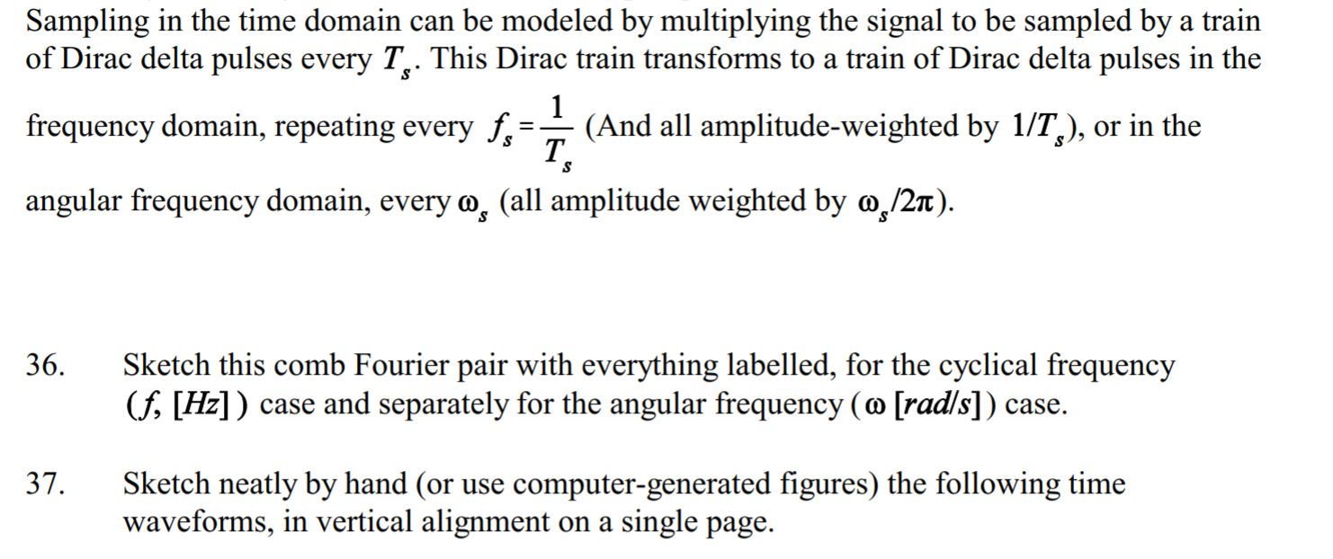 Solved Sampling in the time domain can be modeled by | Chegg.com