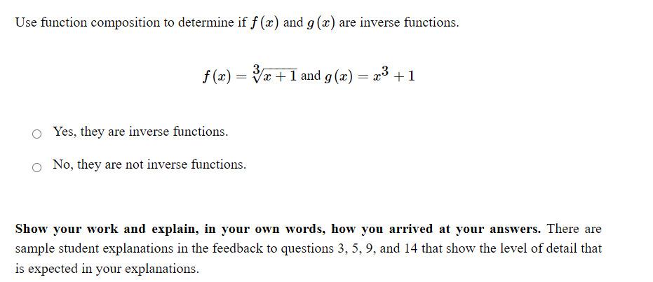 Solved Use function composition to determine if f(x) and | Chegg.com