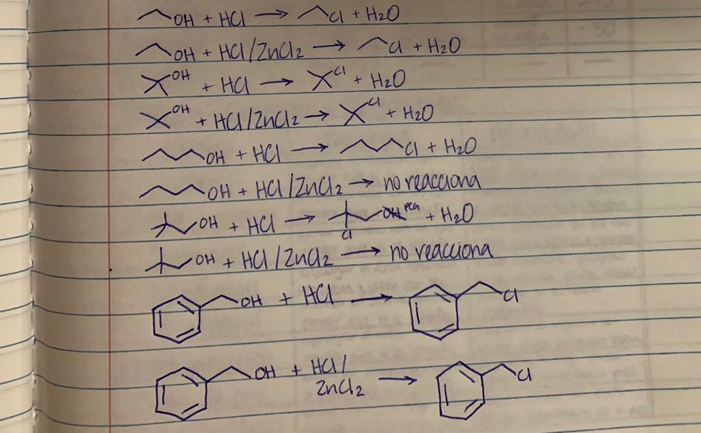 Solved Write the product of this reactions of Lucas reagent | Chegg.com