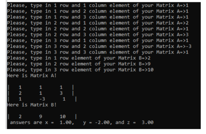 Objective: Create a C script that will perform Matrix | Chegg.com