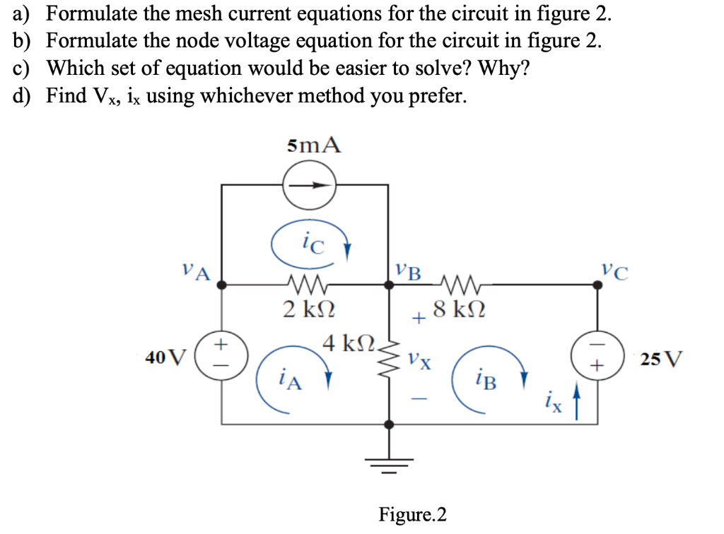 Solved a) Formulate the mesh current equations for the | Chegg.com