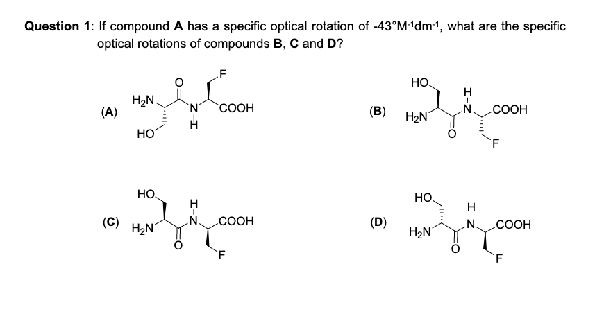 Solved If compound A has a specific optical rotation of | Chegg.com