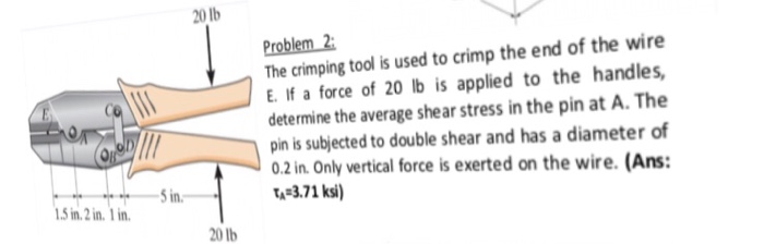 Solved The crimping tool is used to crimp the end of the | Chegg.com