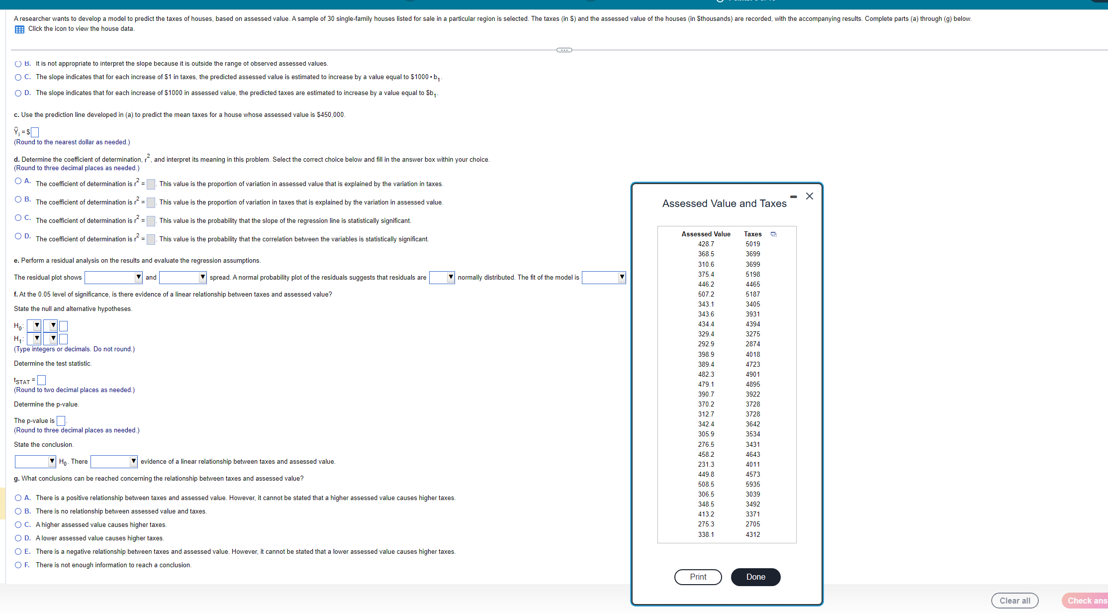 Solved a. Construct a scatter plot and, assuming a linear | Chegg.com