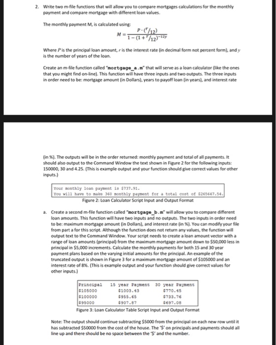 Solved 2. Write two m-file functions that will allow you to | Chegg.com