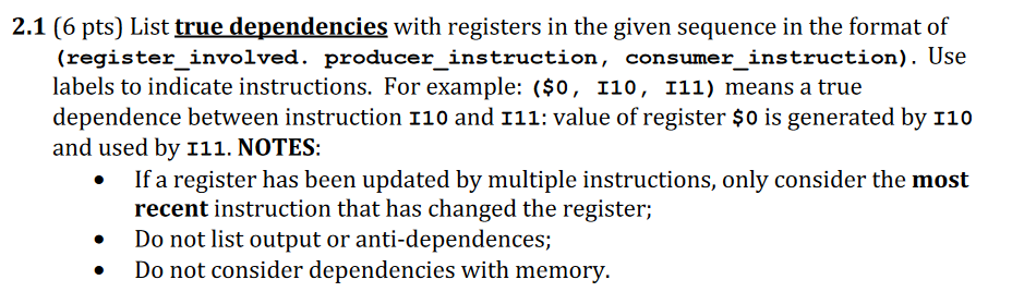 Solved ( 23 pts) Given the following sequence of | Chegg.com