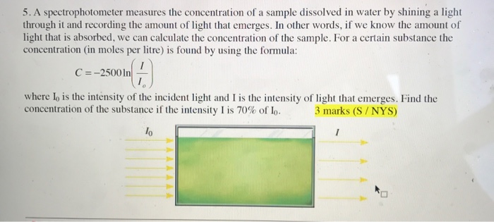 Solved A spectrophotometer measures the concentration of a | Chegg.com