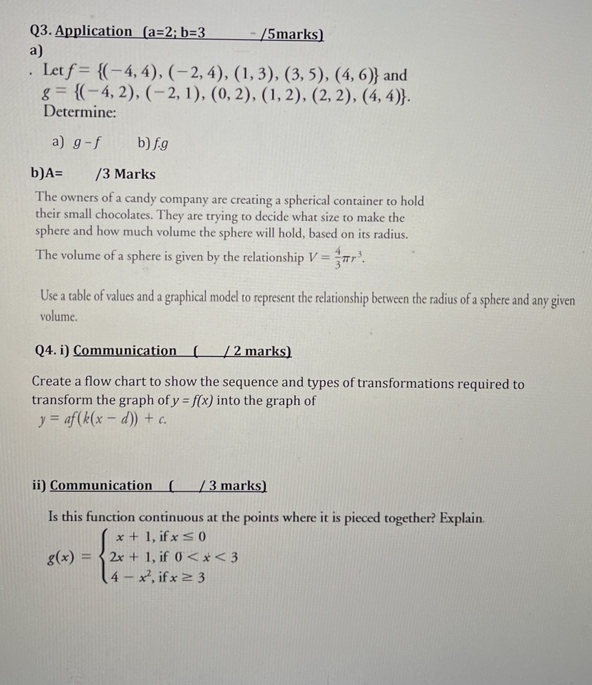 Solved Q3. Application (a=2;b=3 - /5marks] a) Let | Chegg.com