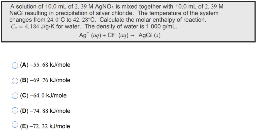 Solved A solution of 10.0 mL of 2. 39 M AgNO3 is mixed | Chegg.com