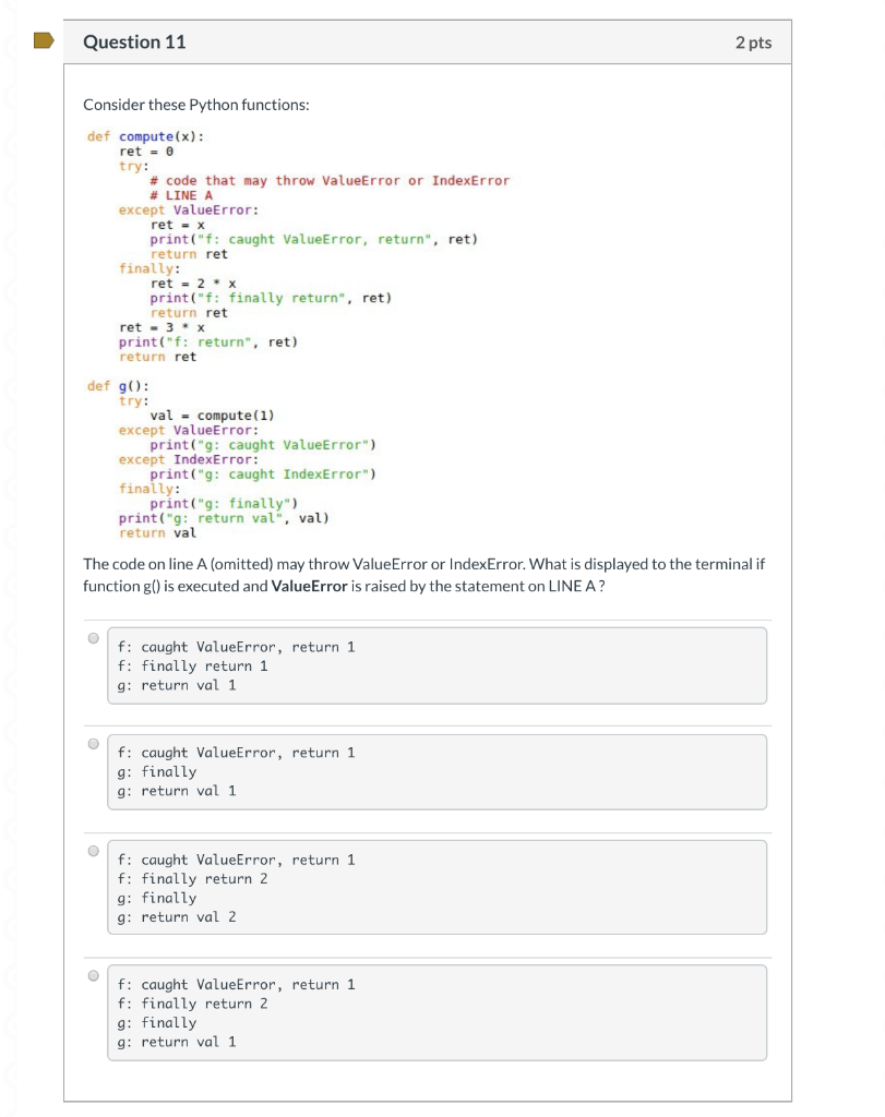 Solved Question 8 2 pts Consider these Python functions: def | Chegg.com