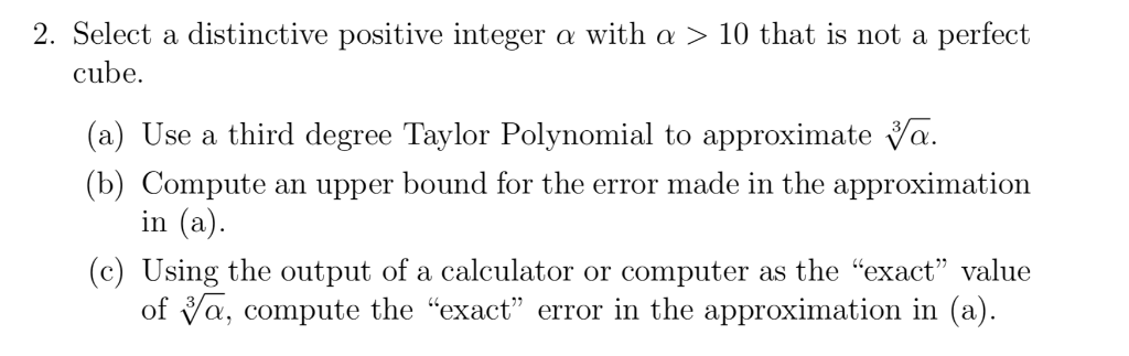 Solved 2. Select a distinctive positive integer a with a > | Chegg.com