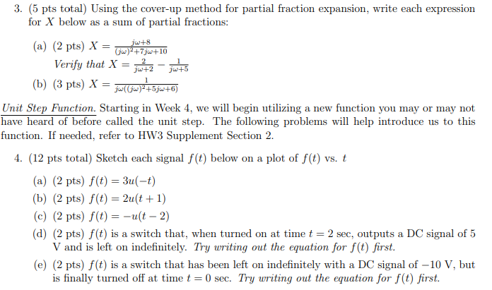 Solved 3. (5 pts total) Using the cover-up method for | Chegg.com