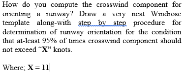 How do you compute the crosswind component for | Chegg.com