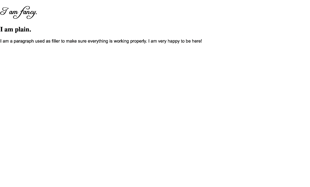 Solved how can I do three fonts like these by html and css? | Chegg.com