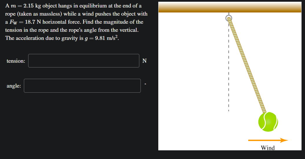 Solved Am= 2.15 kg object hangs in equilibrium at the end of | Chegg.com