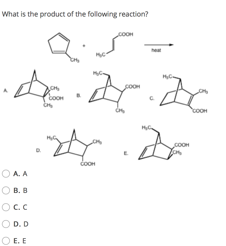 Solved What is the product of the following reaction? COOH | Chegg.com