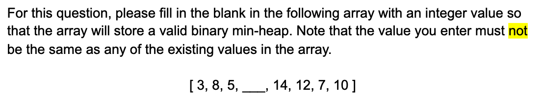 Solved For this question, please fill in the blank in the | Chegg.com