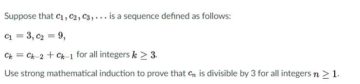 Solved Suppose that C1, C2, C3, ... is a sequence defined as | Chegg.com