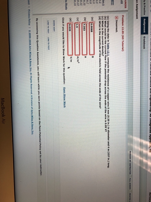 Solved xIncorrect. a) Using the data in Table 12.1, compute | Chegg.com