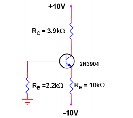 Solved Solve fore Vb, Vc, Ib, Ic hfe = 200 Two supply | Chegg.com