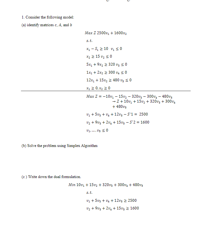 Solved 1. Consider the following model: (a) identify | Chegg.com