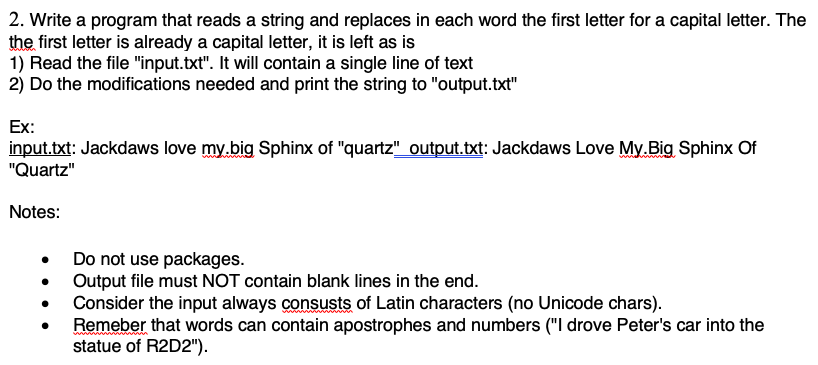 Solved 2. Write a program that reads a string and replaces | Chegg.com