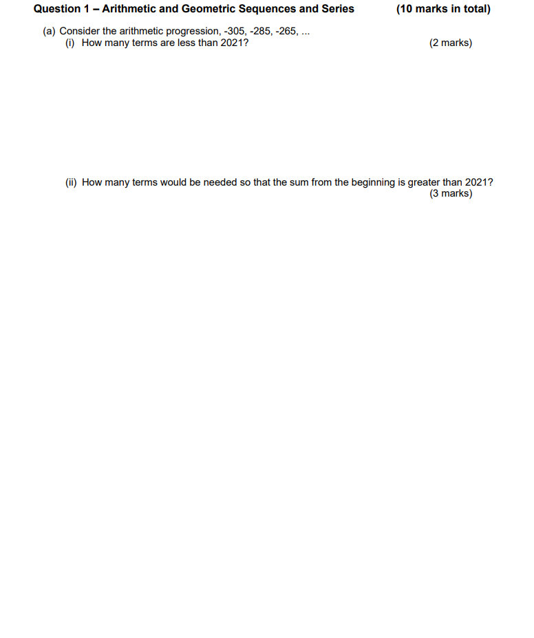 Solved (10 marks in total) Question 1 - Arithmetic and | Chegg.com