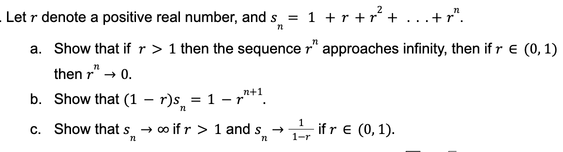 Solved Let r denote a positive real number, and | Chegg.com