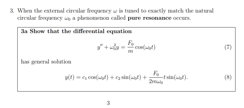 Solved . When the external circular frequency w is tuned to | Chegg.com