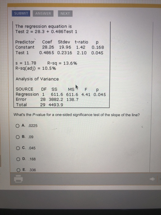 Solved What’s the P-Value for a one sided significance test | Chegg.com