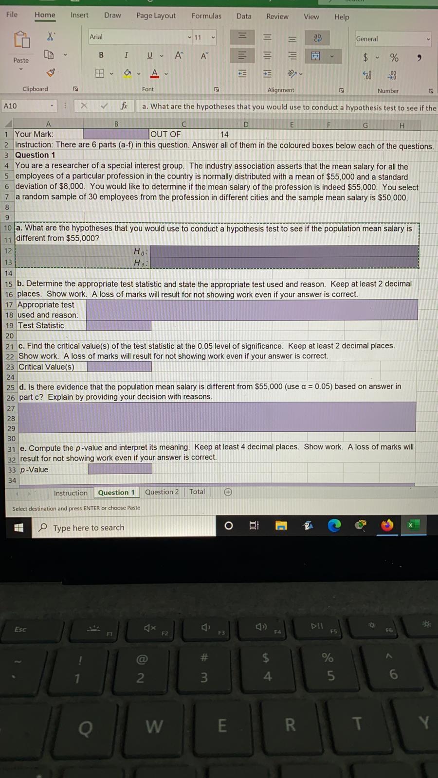 Solved File Home Insert Draw Page Layout Formulas Data | Chegg.com