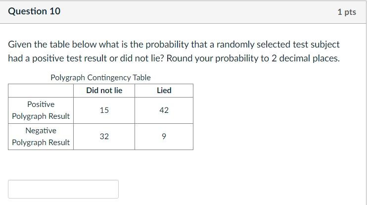 Solved Given the table below what is the probability that a | Chegg.com