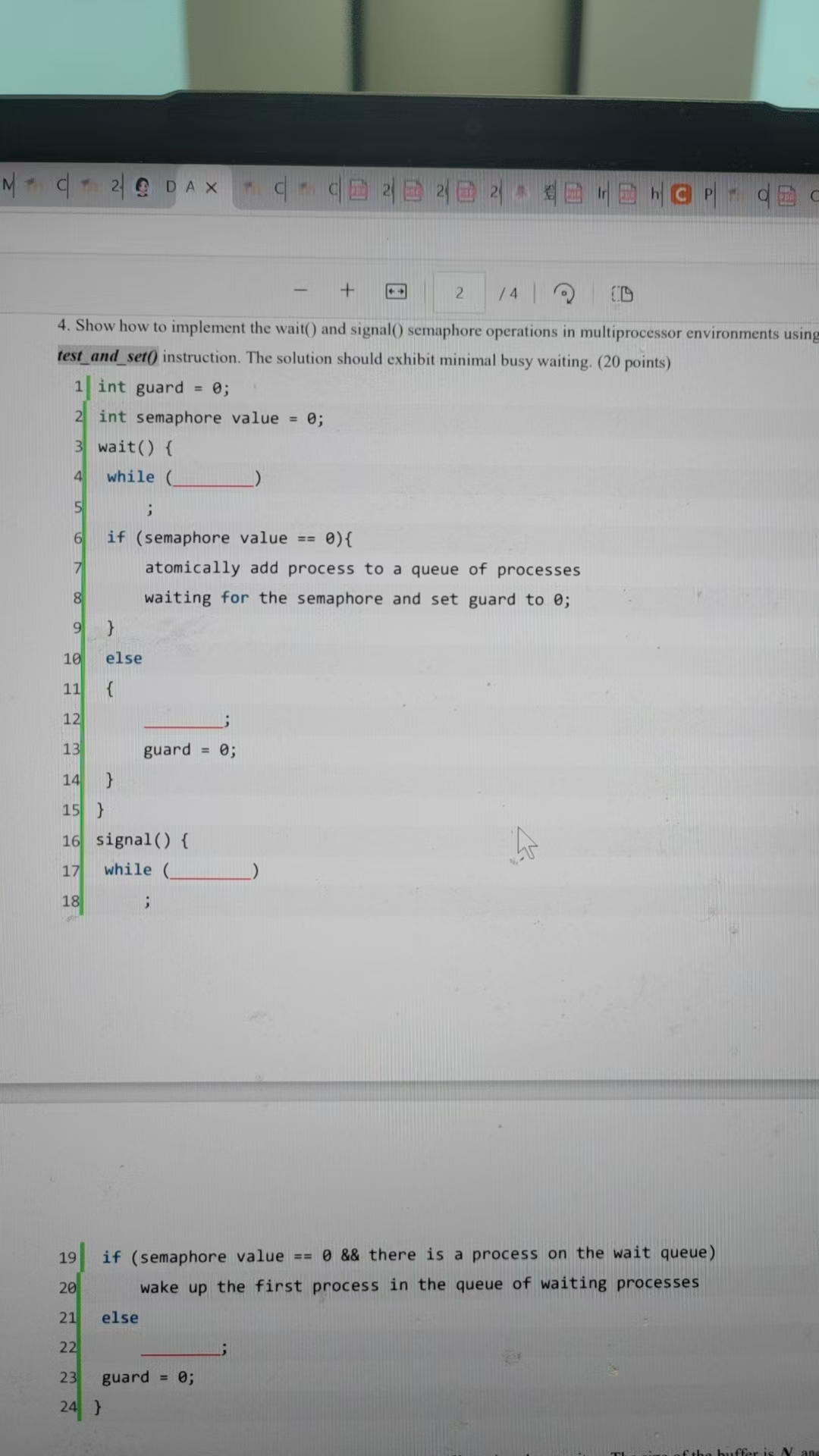 Solved Show how to implement the wait() ﻿and signal() | Chegg.com