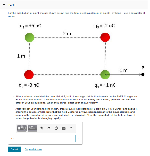 Solved For the distribution of point charges shown below, | Chegg.com
