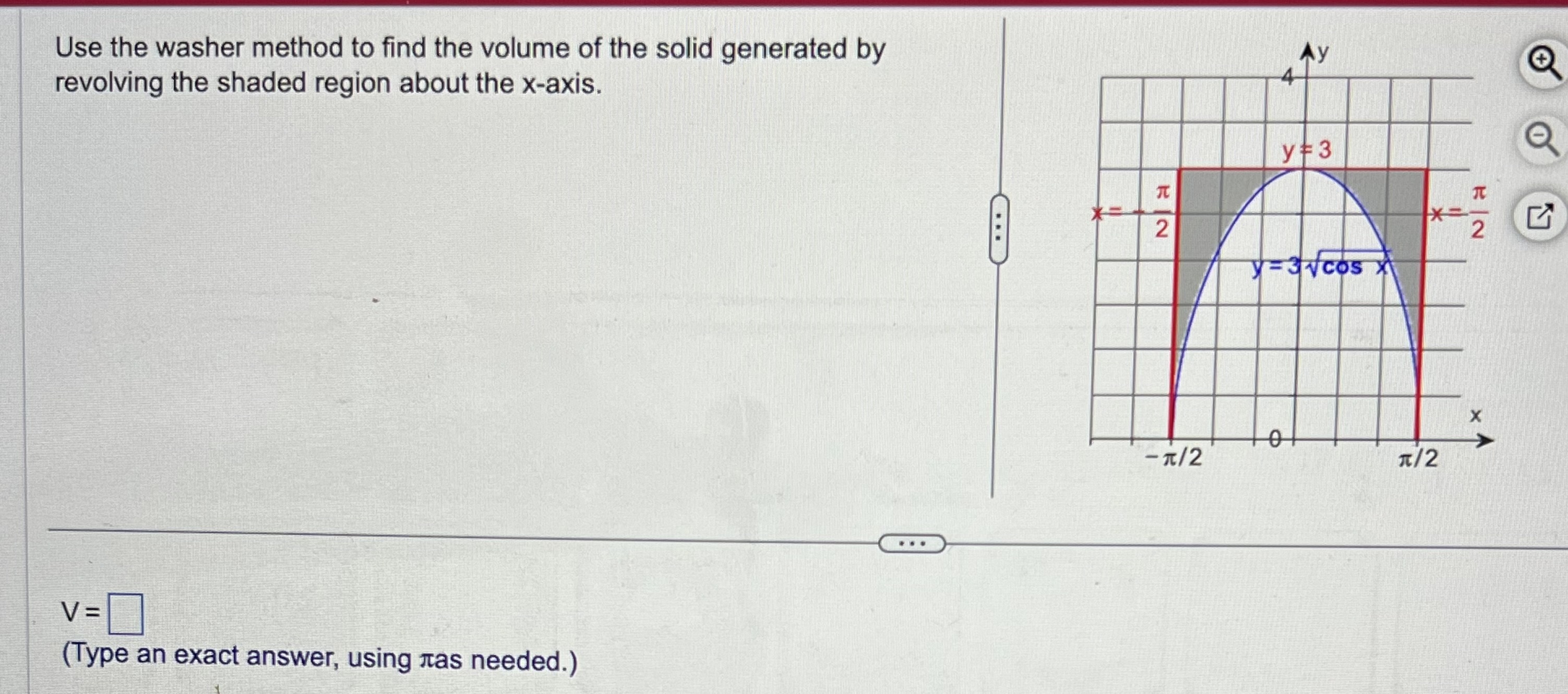 Solved Use the washer method to find the volume of the solid | Chegg.com