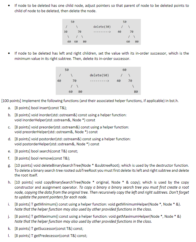 Solved COP 3331 Course Project - Binary Search Tree A binary | Chegg.com