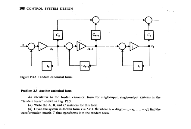 Solved 108 CONTROL SYSTEM DESIGN CH-1 C $8-1 Figure P3.3 | Chegg.com