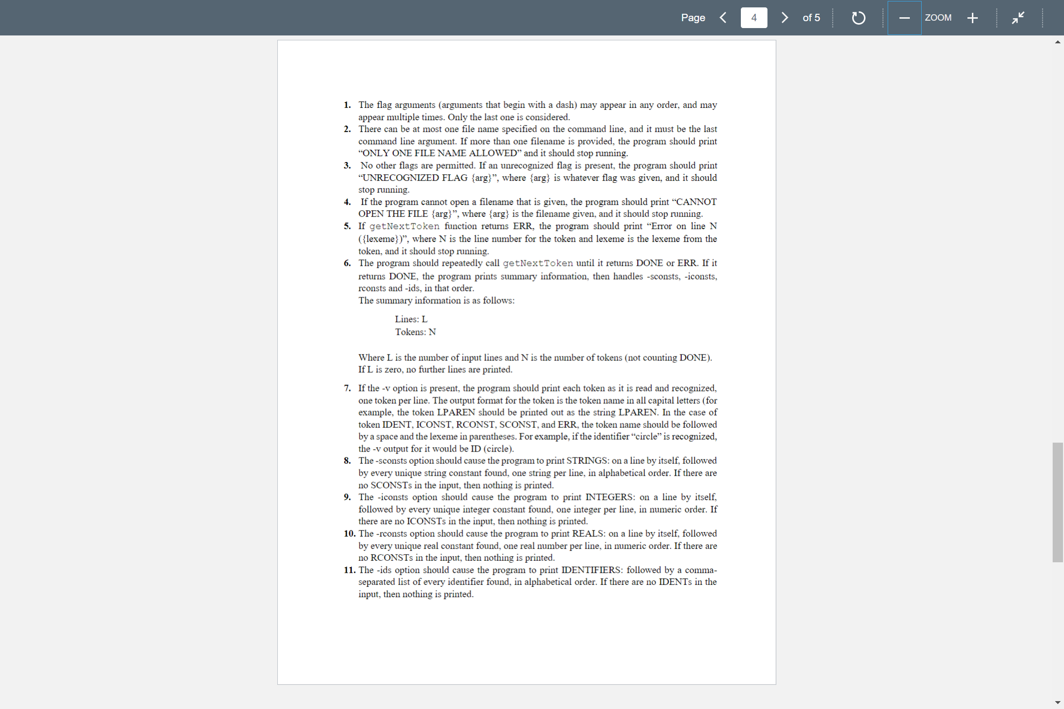 Page 1 > of 5 ZOOM + CS 280 Fall 2020 Programming | Chegg.com