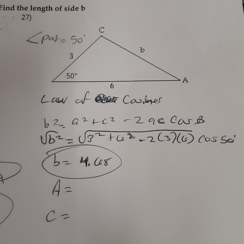 Solved Find the length of side b 127) | Chegg.com