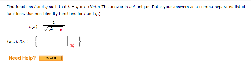 Solved Find Functions F And G Such That H G Of Note The