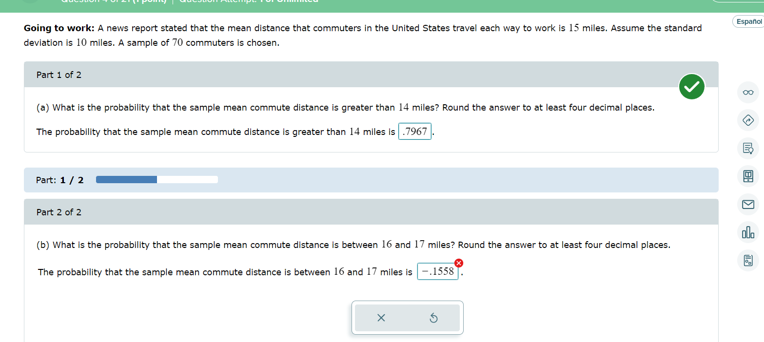 Solved Going to work: A news report stated that the mean | Chegg.com