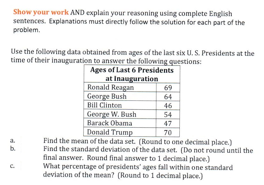 Solved Show your work AND explain your reasoning using | Chegg.com