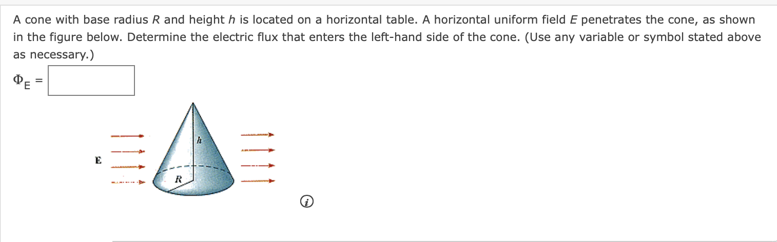 Solved A cone with base radius R and height h is located on | Chegg.com