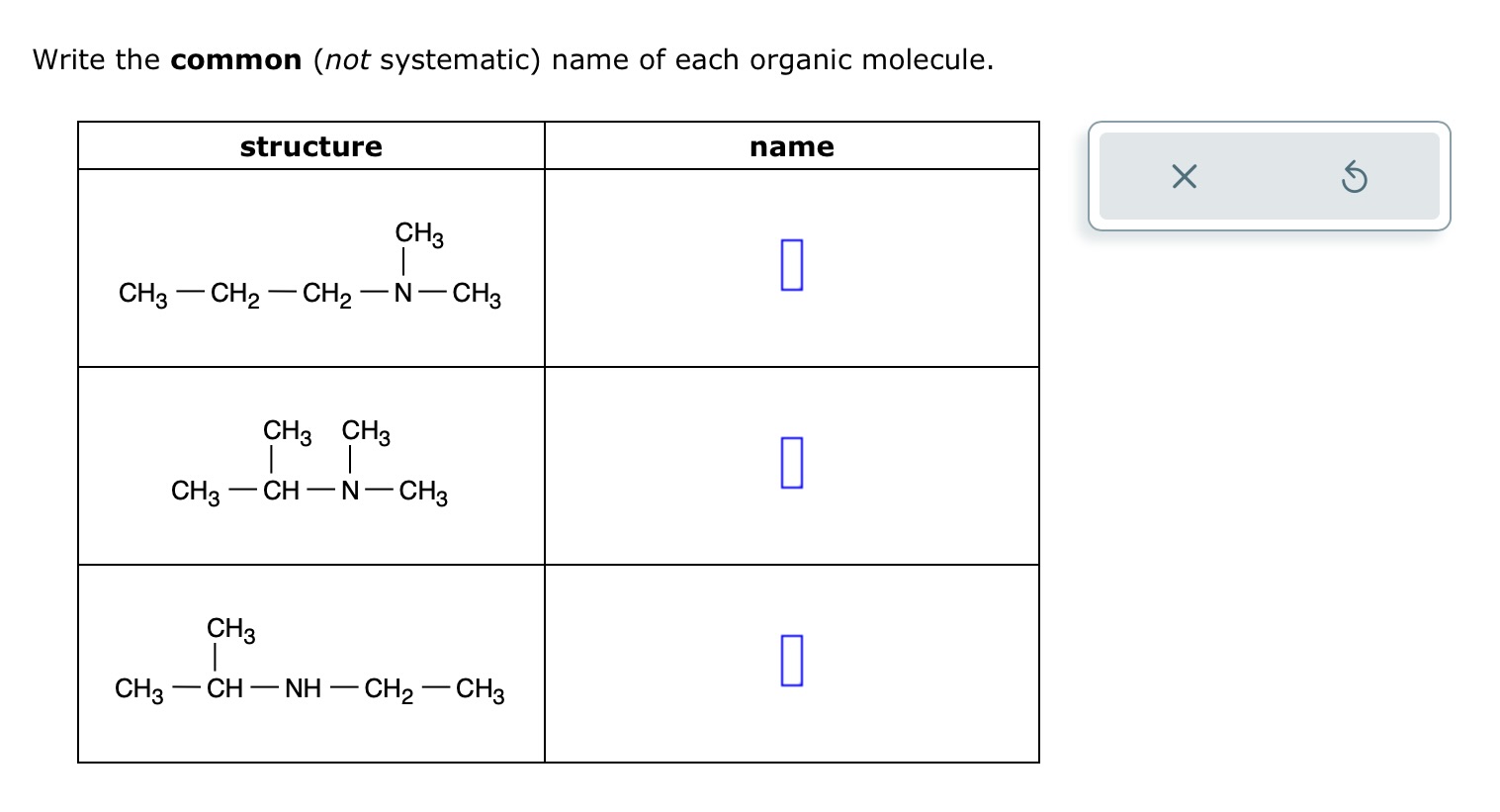 Solved Write the common (not systematic) ﻿name of each | Chegg.com