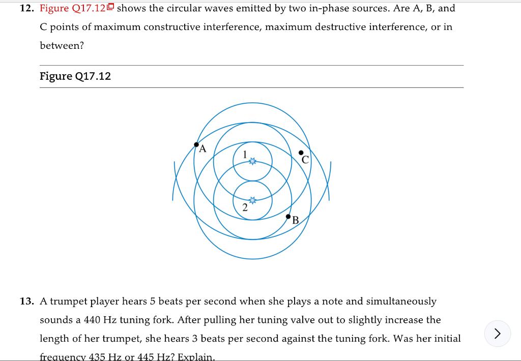 Solved 12. Figure Q17.12 shows the circular waves emitted by | Chegg.com